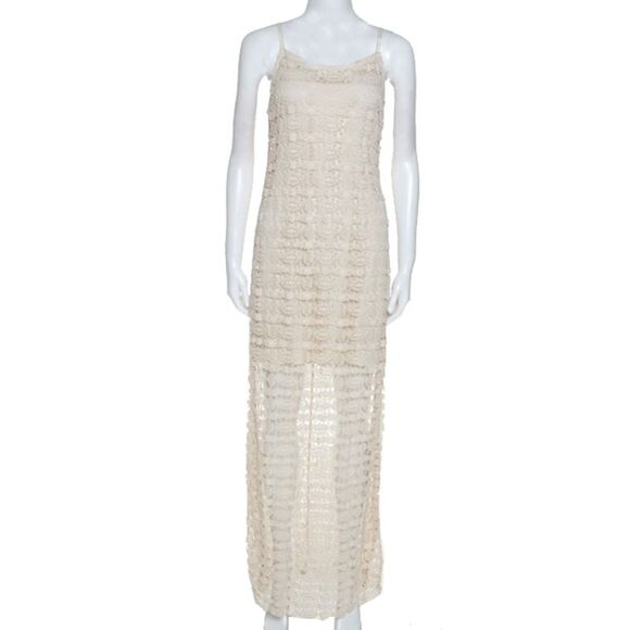 Alice + Olivia | Dresses | Alice Olivia Cream Crochet Anora Maxi Dress ...